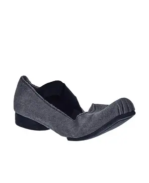 UMA WANG Brushed-effect Leather Ballerina Flats - Black