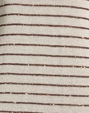 Brunello Cucinelli Sleeveless Sequined Striped Maxi Dress