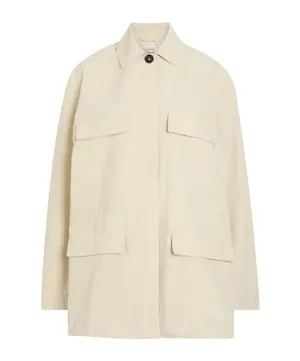 TOTEME Toteme Cotton-Blend Poplin Drawstring Jacket Nude