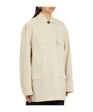 TOTEME Cotton-blend Poplin Drawstring Jacket - Nude