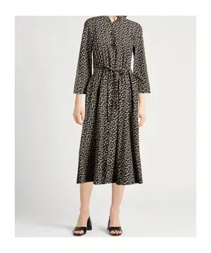 Tory Burch Printed Long-sleeve Dress