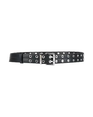 GANNI Simple Solid Color Belt - Black