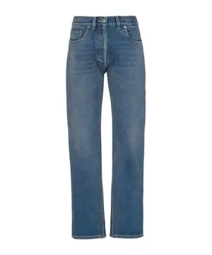 Prada Logo Plaque Mid-rise Straight-leg Jeans