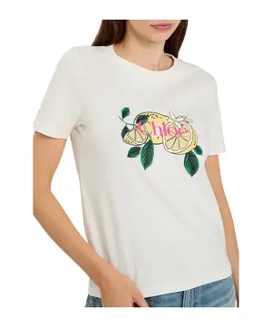 Chloé Minimalist Versatile Solid Color T-shirt