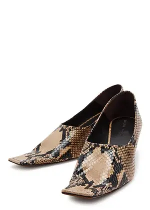 Khaite Snake-effect Leather Pumps