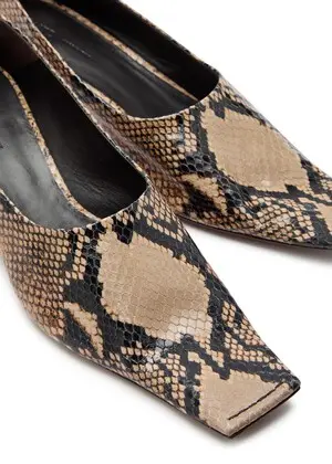 Khaite Snake-effect Leather Pumps
