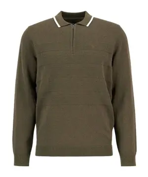 Barbour Long-sleeved Knit Polo Shirt
