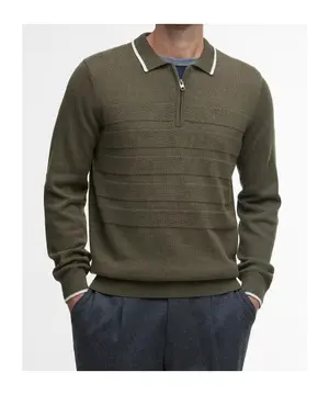 Barbour Long-sleeved Knit Polo Shirt