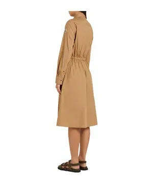 Moncler Drawstring Poplin Midi Shirt Dress