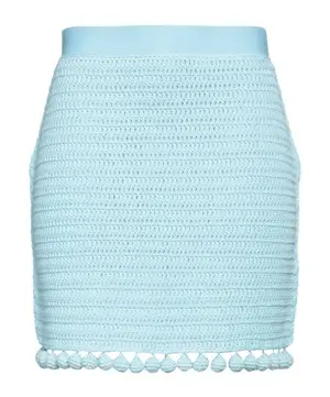 Burberry Solid Color Knit Midi Skirt - Blue