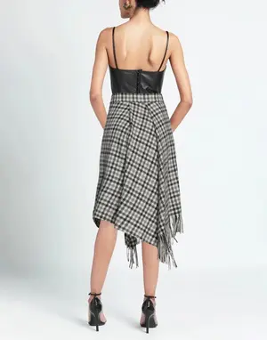 Brunello Cucinelli Checked Midi Skirt With Fringe Detail