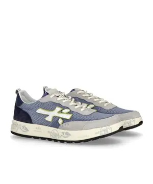Premiata Nous" Low-top Sneakers With Tie Fastening And Logo Detailing - Gray