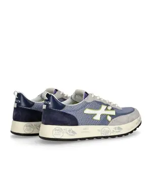 Premiata Nous" Low-top Sneakers With Tie Fastening And Logo Detailing - Gray