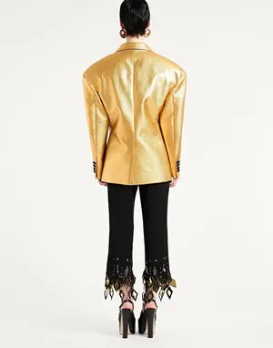 Dolce & Gabbana Double-breasted Metallic Blazer