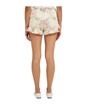 Simone Rocha Floral Print Elastic Waist Shorts