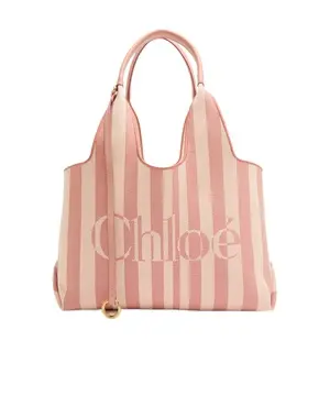 Chloé Striped Canvas Tote Bag - Nude