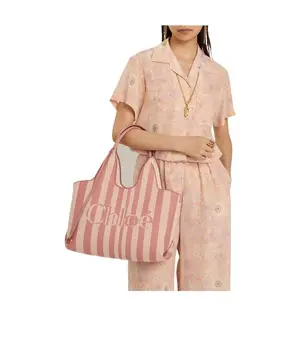 Chloé Striped Canvas Tote Bag