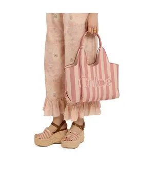 Chloé Striped Canvas Tote Bag