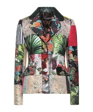 Dolce & Gabbana Floral Patchwork Long Sleeve Coat