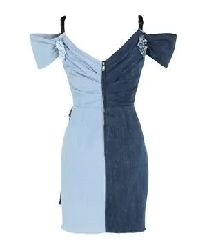 Dolce & Gabbana Two-tone Denim Bodycon Dress