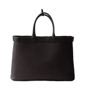 Prada Buckled Leather Tote Bag - Dark Brown
