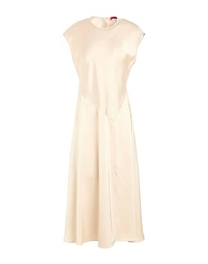 MAXCO. Solid Color Satin Dress - Nude