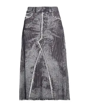 DIESEL® Two-tone Spliced Flared Skirt - Gray