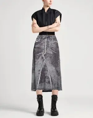 DIESEL® Two-tone Spliced Flared Skirt - Gray