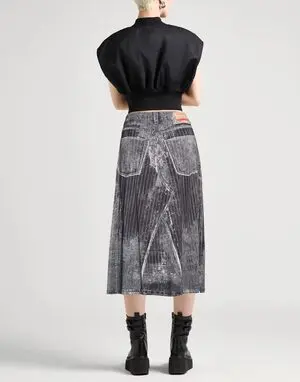 DIESEL® Two-tone Spliced Flared Skirt - Gray