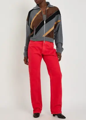 Versace Spliced Wool Jacket - Gray