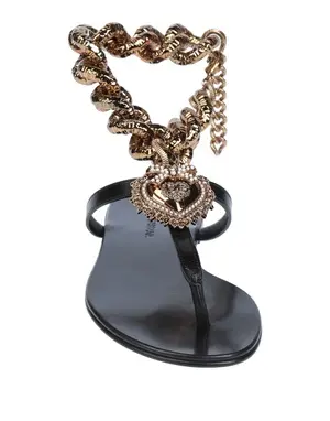 Dolce & Gabbana Two-tone Embellished Flip-flop Sandals