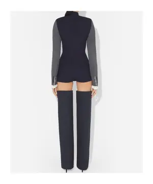 JEAN PAUL GAULTIER Ribbed Mock Neck Bodysuit
