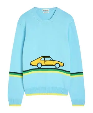 J.W.ANDERSON Car Striped Cotton-knit Jumper - Blue