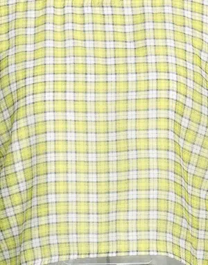 GANNI Checked Puff Sleeve Cropped Top