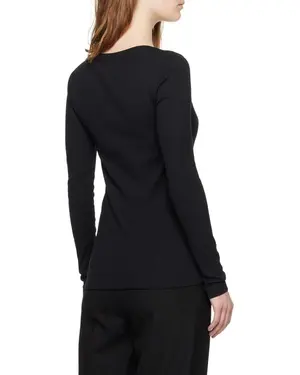 TOTEME Scoop-neck Fine-ribbed Long Sleeve T-shirt