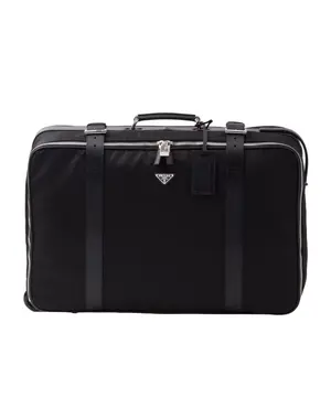 Prada Small Re-nylon And Saffiano Leather Suitcase - Black