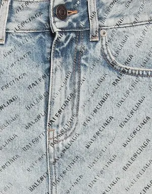 Balenciaga Medium Blue Denim A-line Skirt