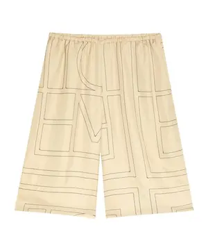 TOTÊME Toteme Logo Monogrammed Silk Shorts