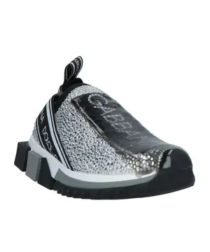 Dolce & Gabbana Two-tone Embellished Slip-on Sneakers
