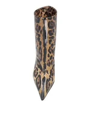 Dolce & Gabbana Leopard Print Leather Ankle Boots