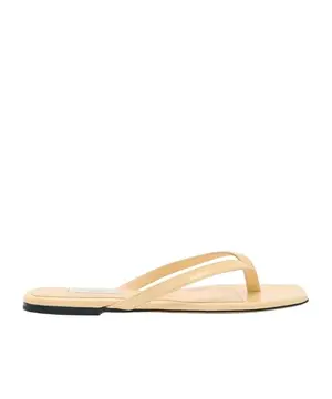 TOTEME Patent Leather Flip Flops - Nude