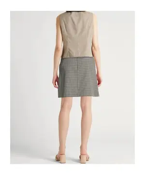Tory Burch Plaid Stretch Woven Skirt With Built-in Briefs
