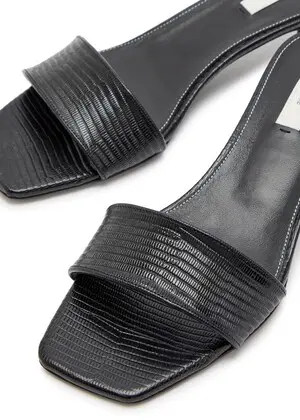 TOTEME Lizard-effect Leather Mules - Black