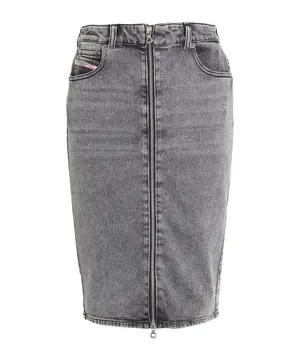 DIESEL® Colored Denim Midi Skirt - Gray