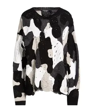 Dolce & Gabbana Multicolor Crochet Knit Sweater - Black