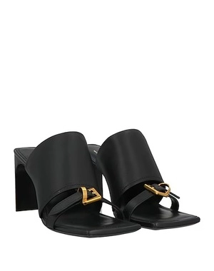Balenciaga Leather Sandals With Buckle Detail