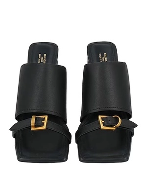 Balenciaga Leather Sandals With Buckle Detail