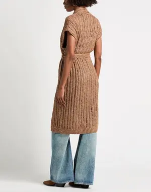 Brunello Cucinelli Solid Color Crochet Short-sleeve Dress