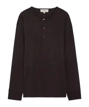 Studio Nicholson Wool Knit Crew Neck Top - Black