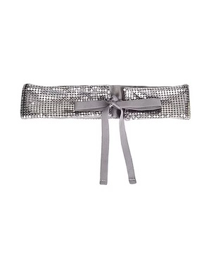 MAXCO. Max&co. Satin Chain Wide Belt - Gray